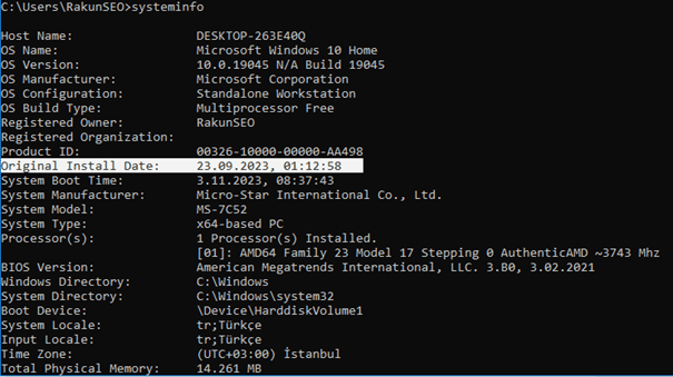 Windows Kurulum Tarihi Nasıl Öğrenilir? Format Atma Tarihi Öğrenmek - GecBunlari